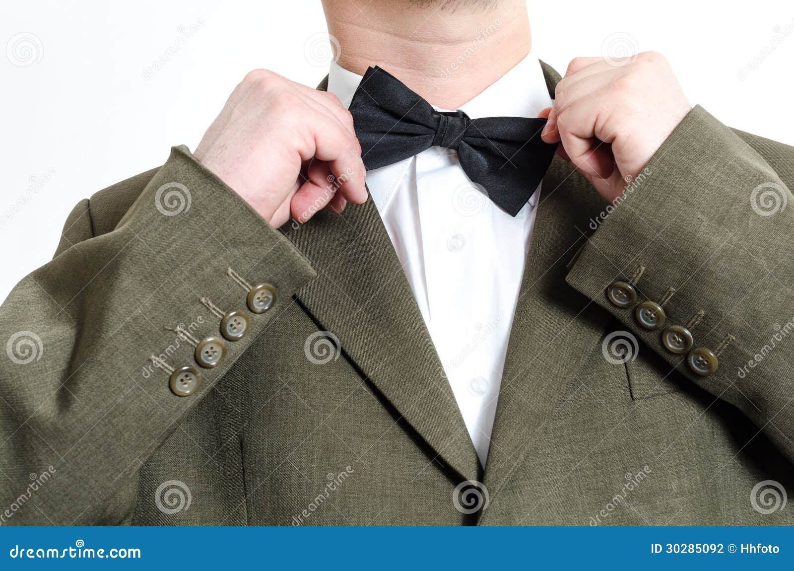 Man fixing bow tie stock photo. Image of hand, neck, people - 30285092