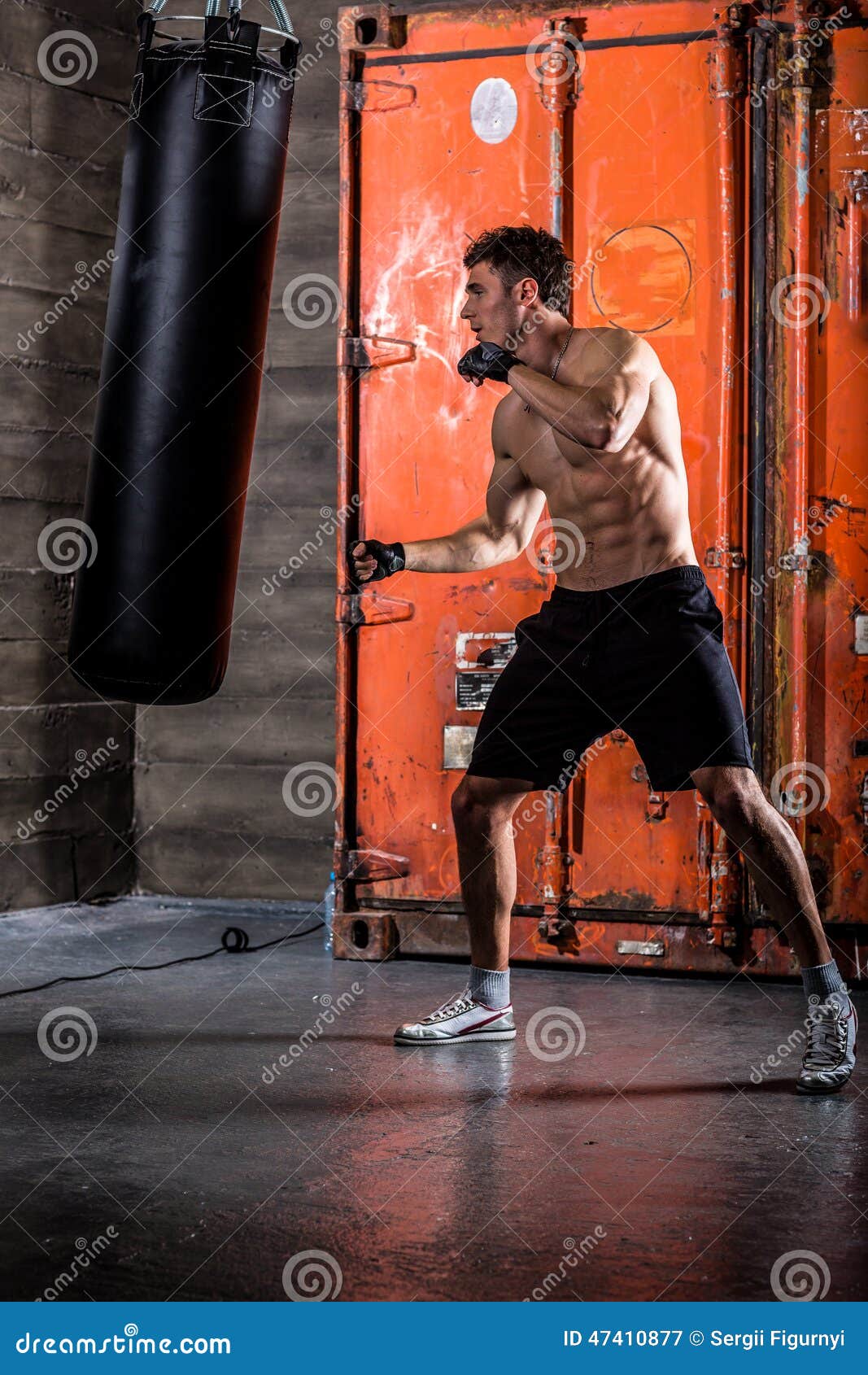 Young man boxing workout stock image. Image of pugilist - 47410877