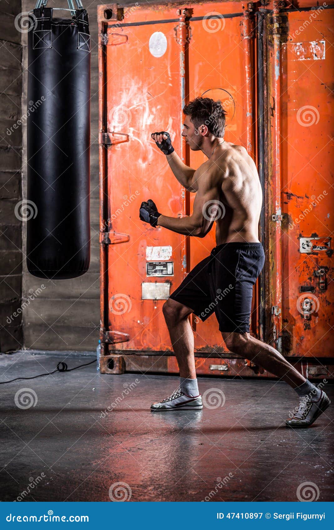 Young man boxing workout stock image. Image of fight - 47410897