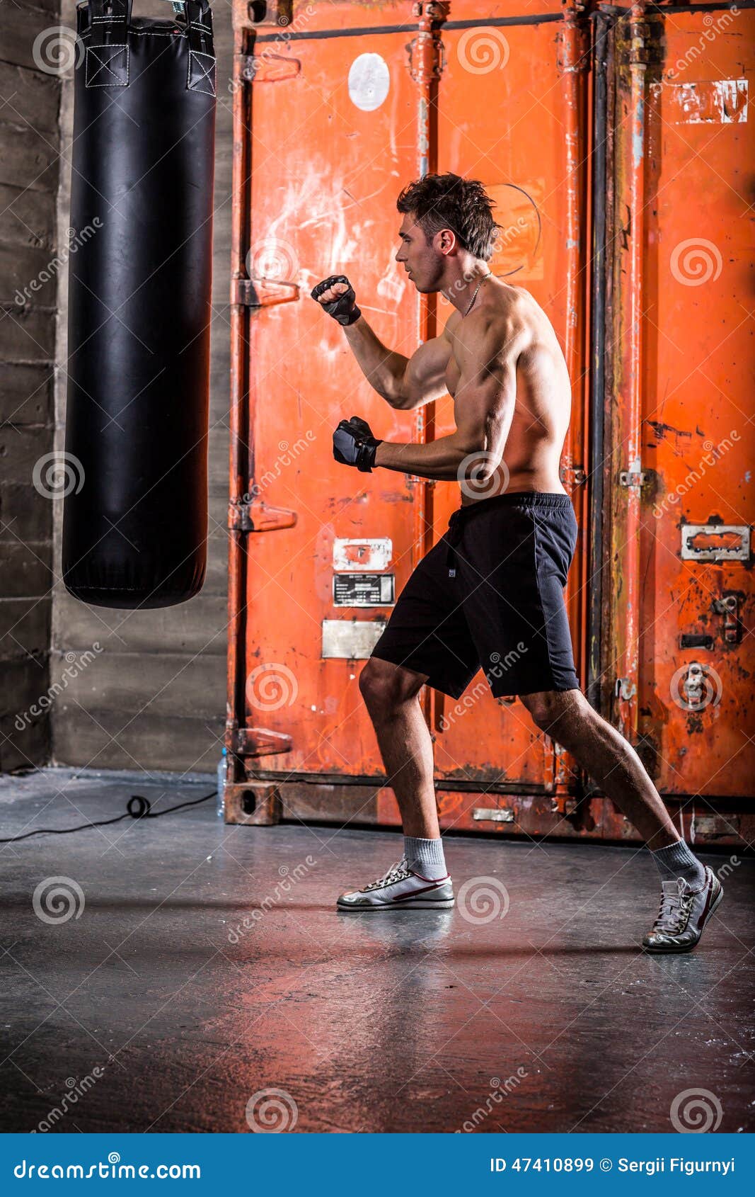 Young man boxing workout stock image. Image of model - 47410899