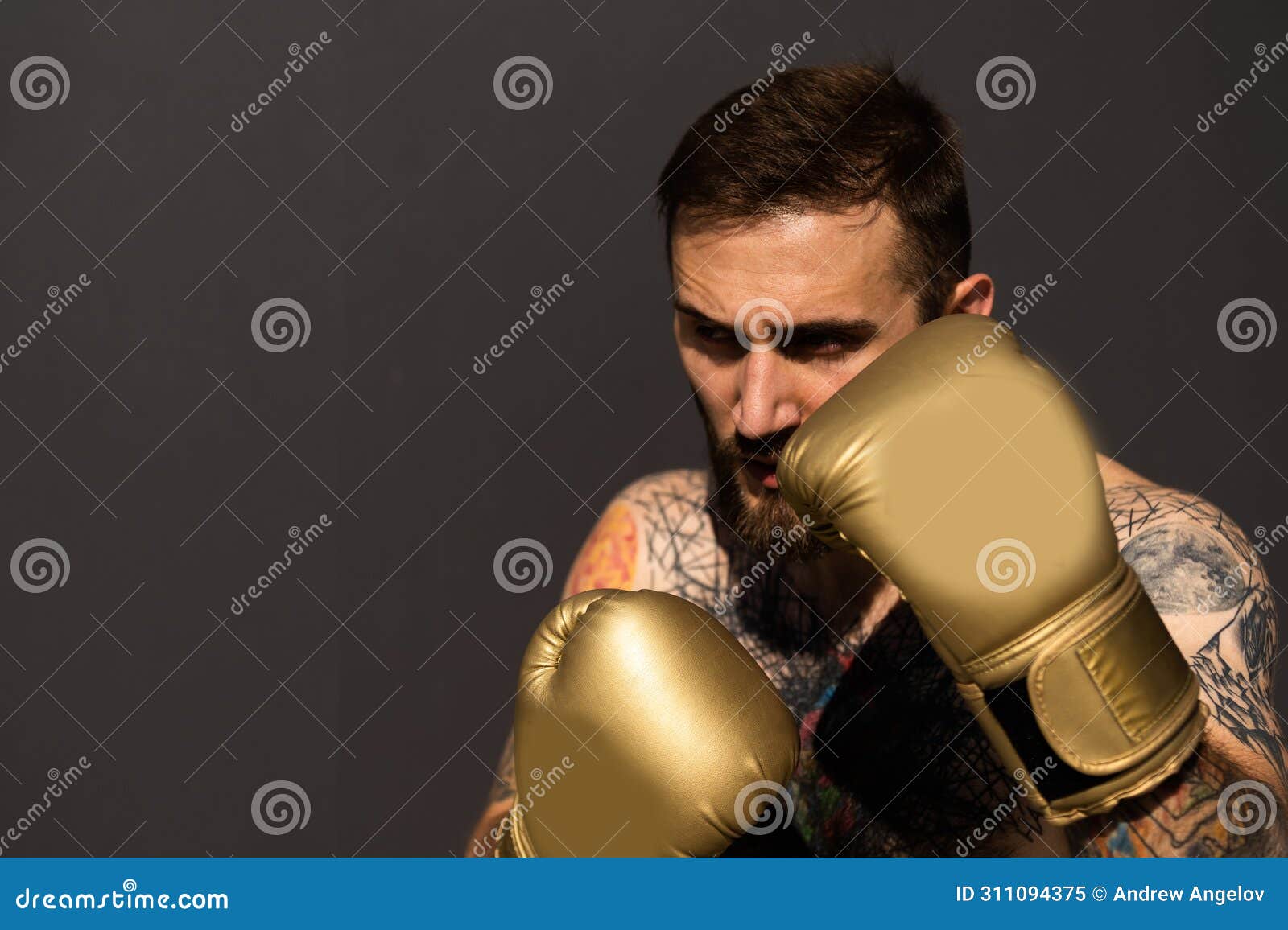 Young Man Boxing Workout in an Old Building Stock Image - Image of ...