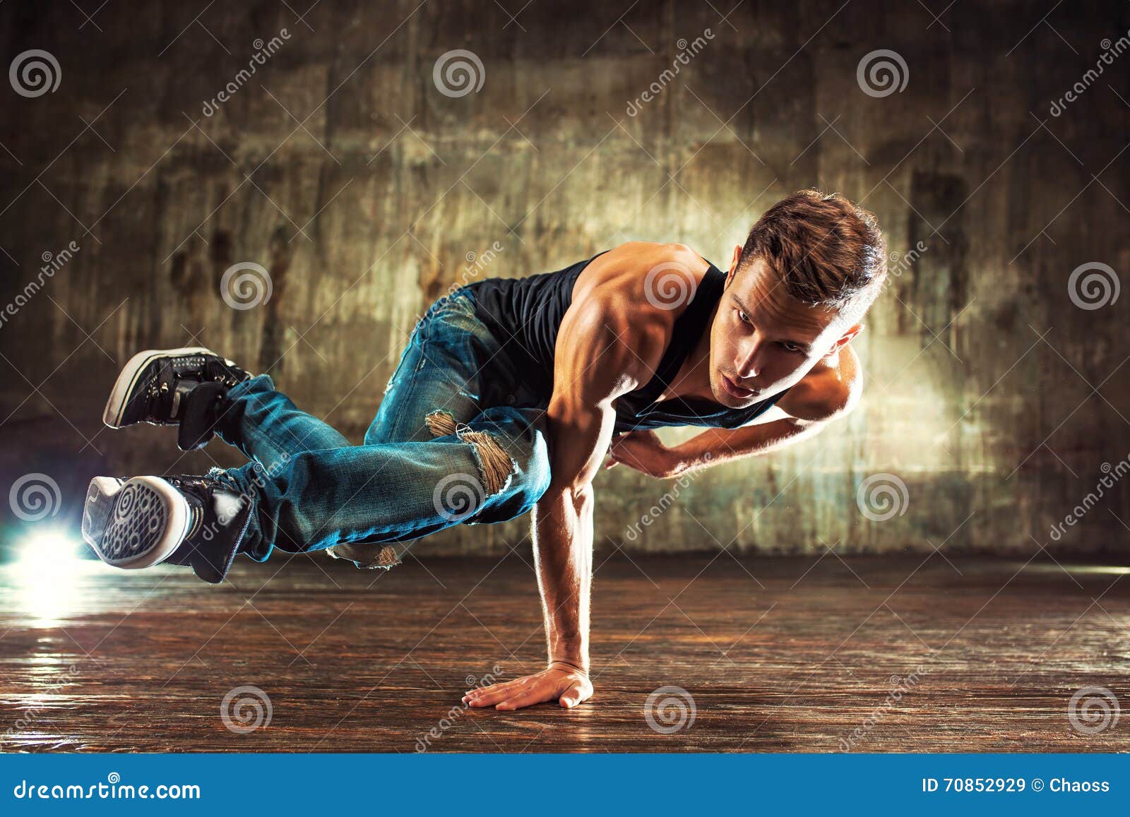 Young man break dancing stock image. Image of caucasian - 70852929