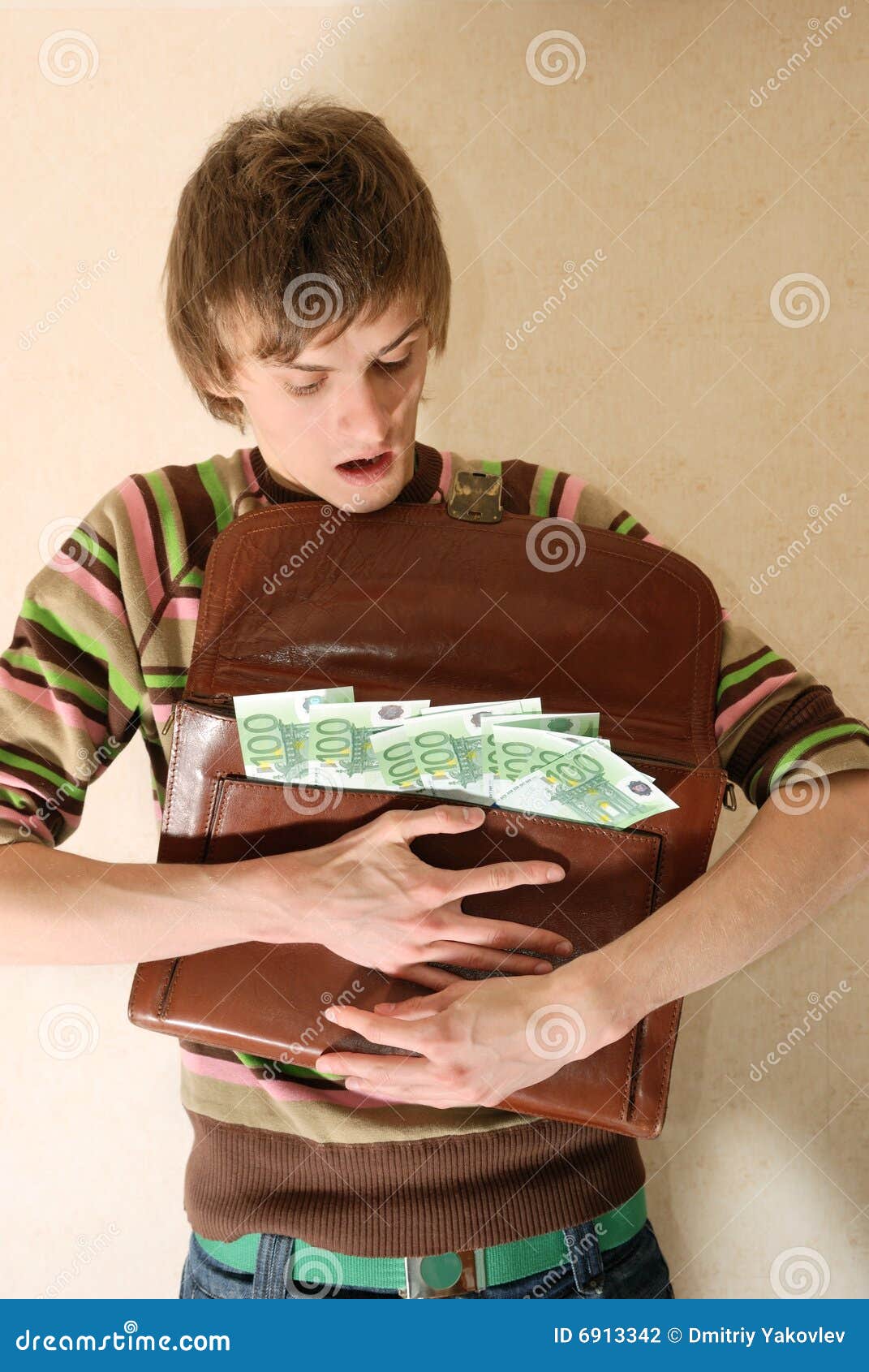 Young Man with Briefcase Full of Money Stock Photo - Image of concepts ...