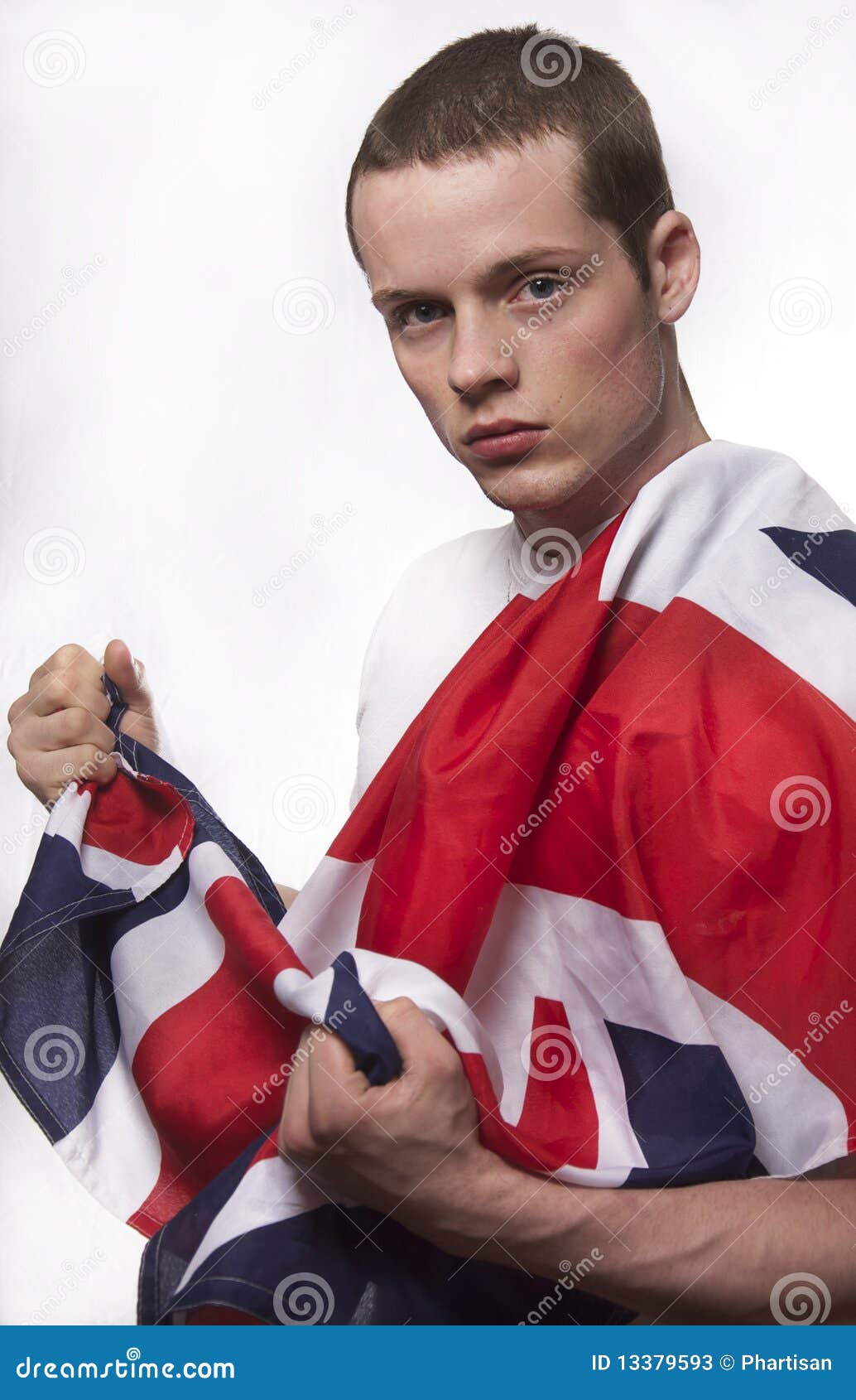 Young Man with British Flag Stock Image - Image of expression, human ...