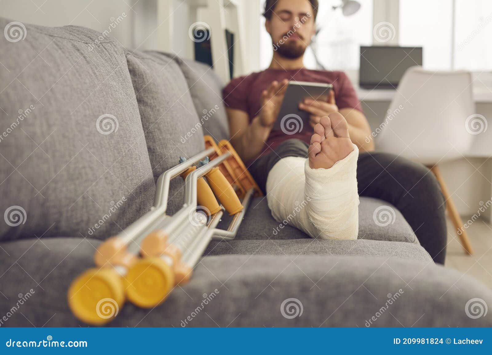 Broken Leg And Crutches And Support Royalty-Free Stock Photo ...