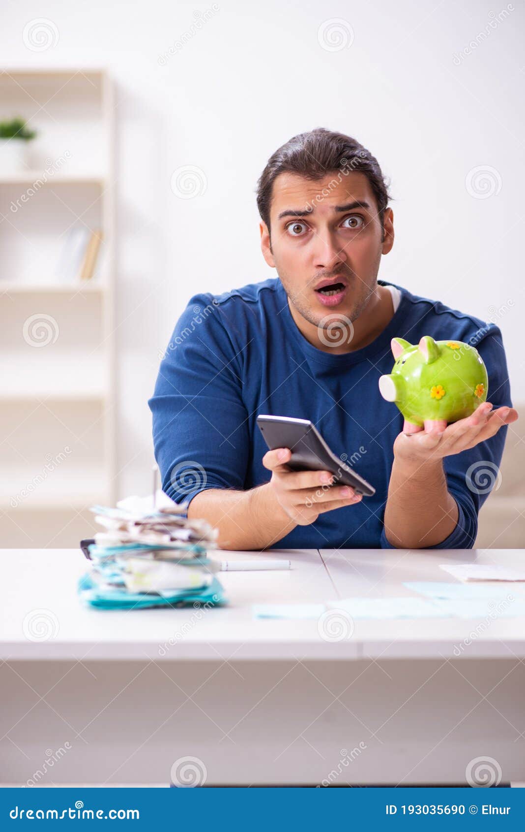 Young Man in Budget Planning Concept Stock Photo - Image of finance ...