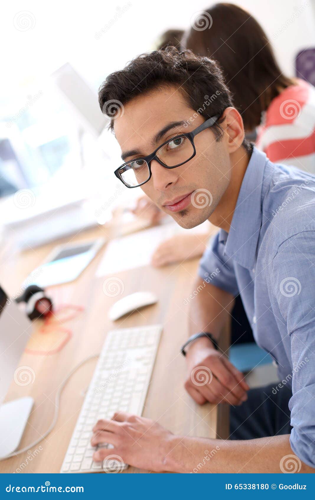 Young Man in Business Class Stock Photo - Image of desktop, education ...