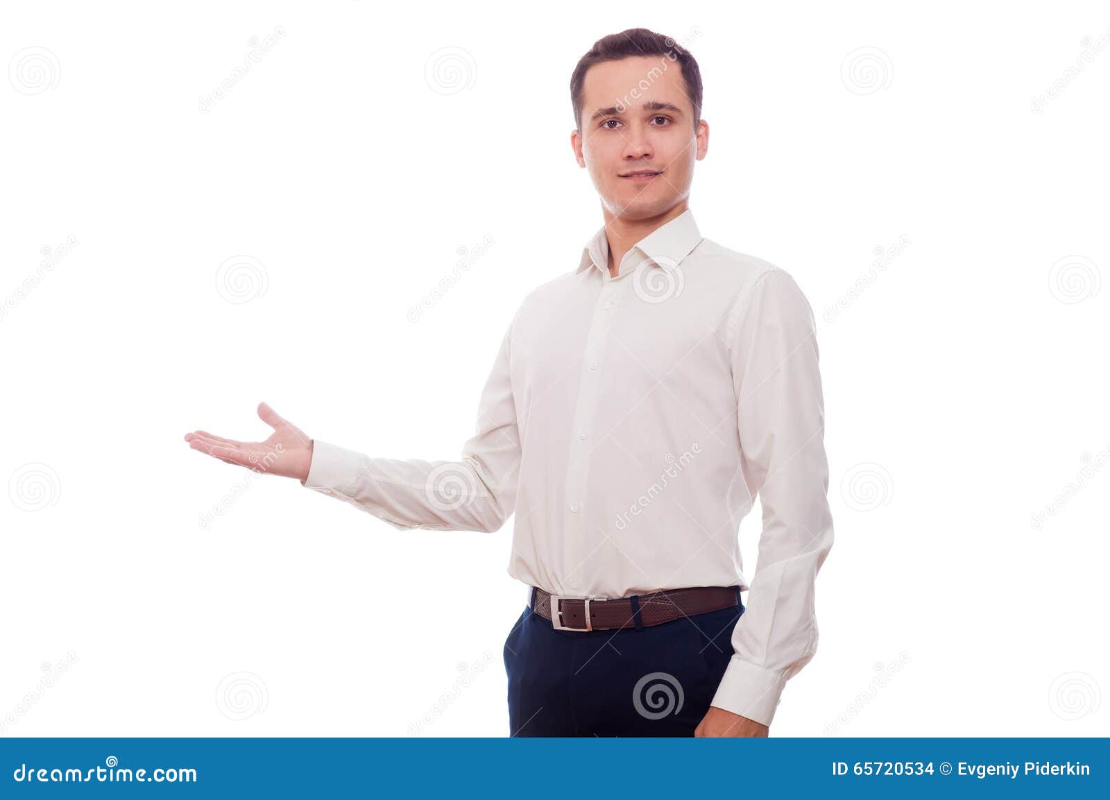 Young Man in Business Suit Pointing His Arm To the Left. Businessman ... Young Man in Business Suit Pointing His Arm To the Left. Businessman ...