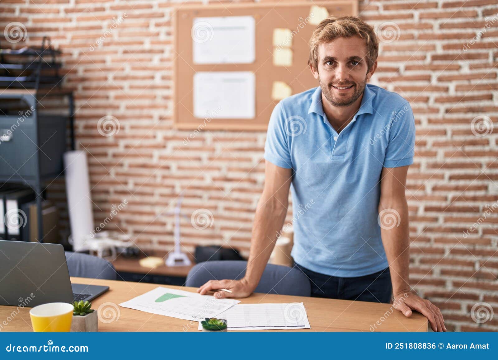 Young Man Business Worker Smiling Confident Standing at Office Stock ...