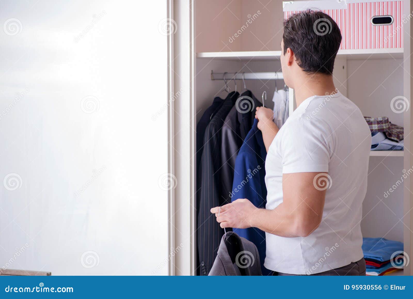 The Young Man Businessman Getting Dressed for Work Stock Photo - Image ...