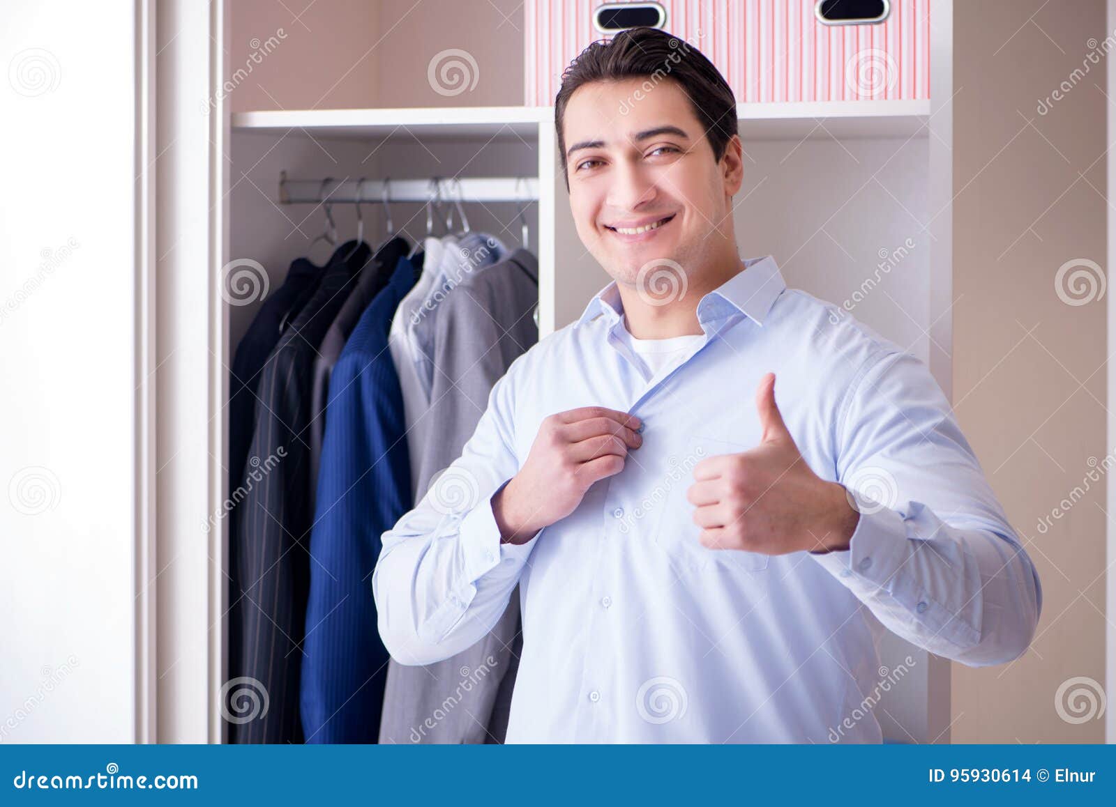The Young Man Businessman Getting Dressed for Work Stock Photo - Image ...