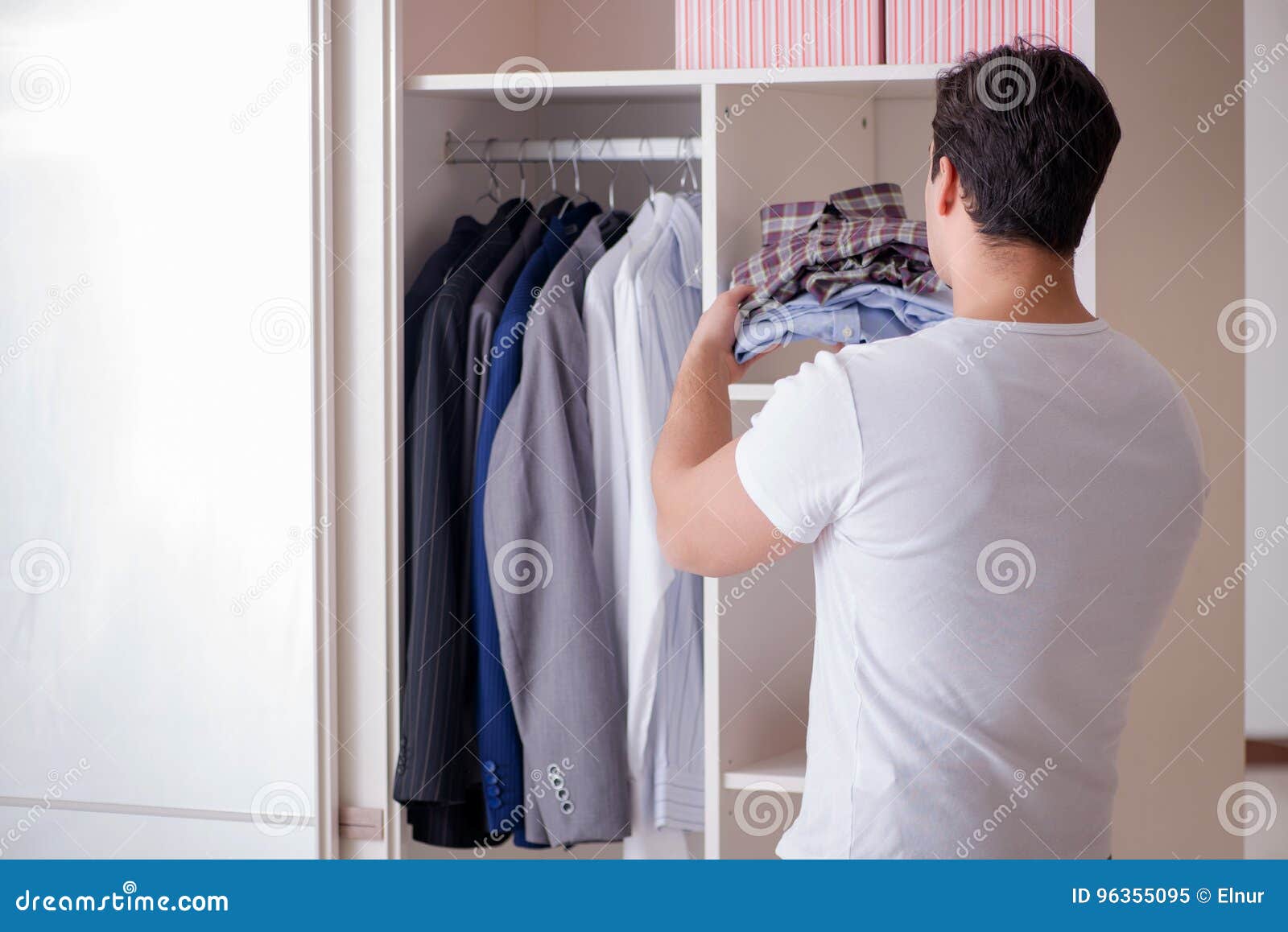 The Young Man Businessman Getting Dressed for Work Stock Image - Image ...