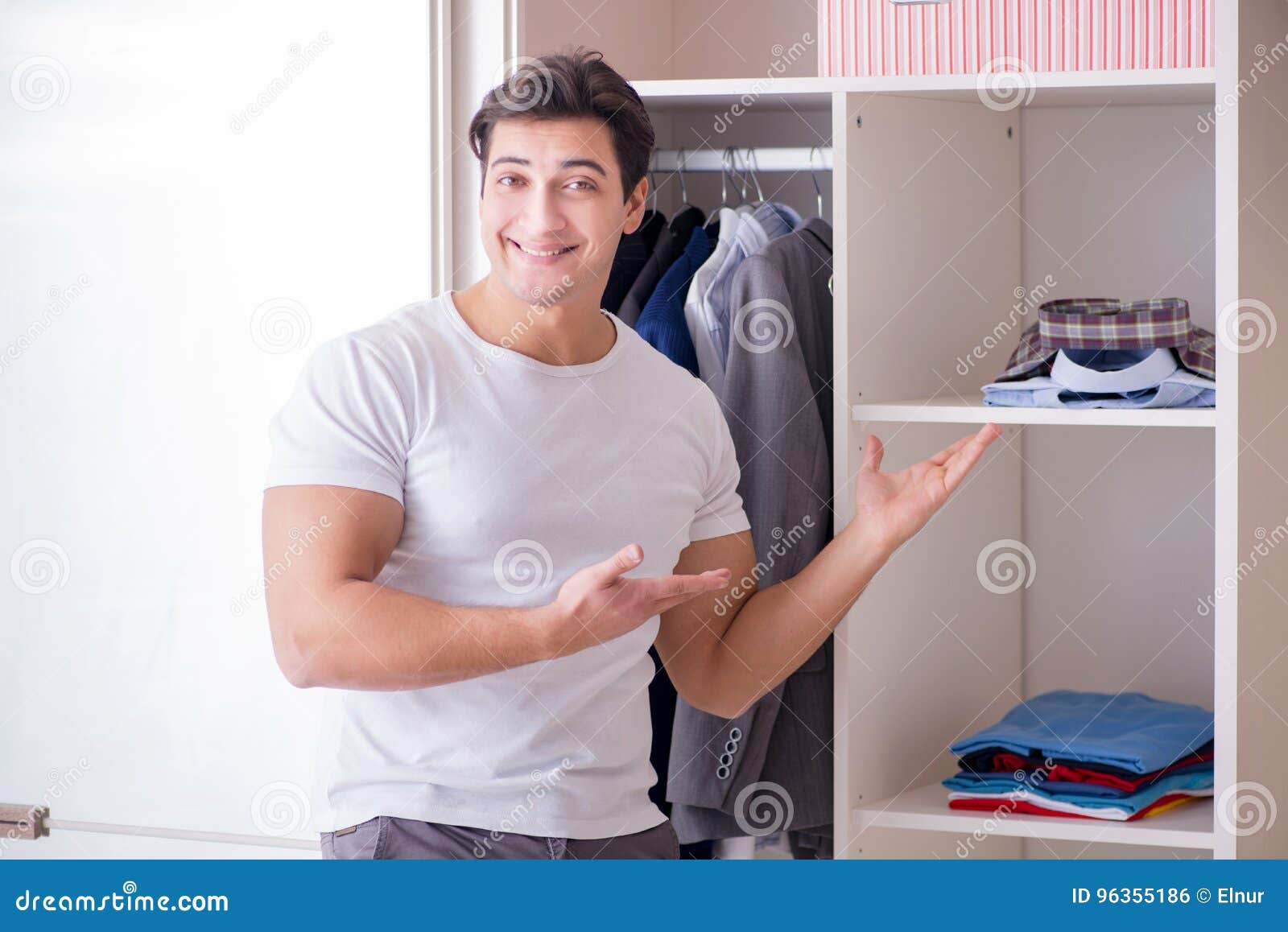 The Young Man Businessman Getting Dressed for Work Stock Photo - Image ...