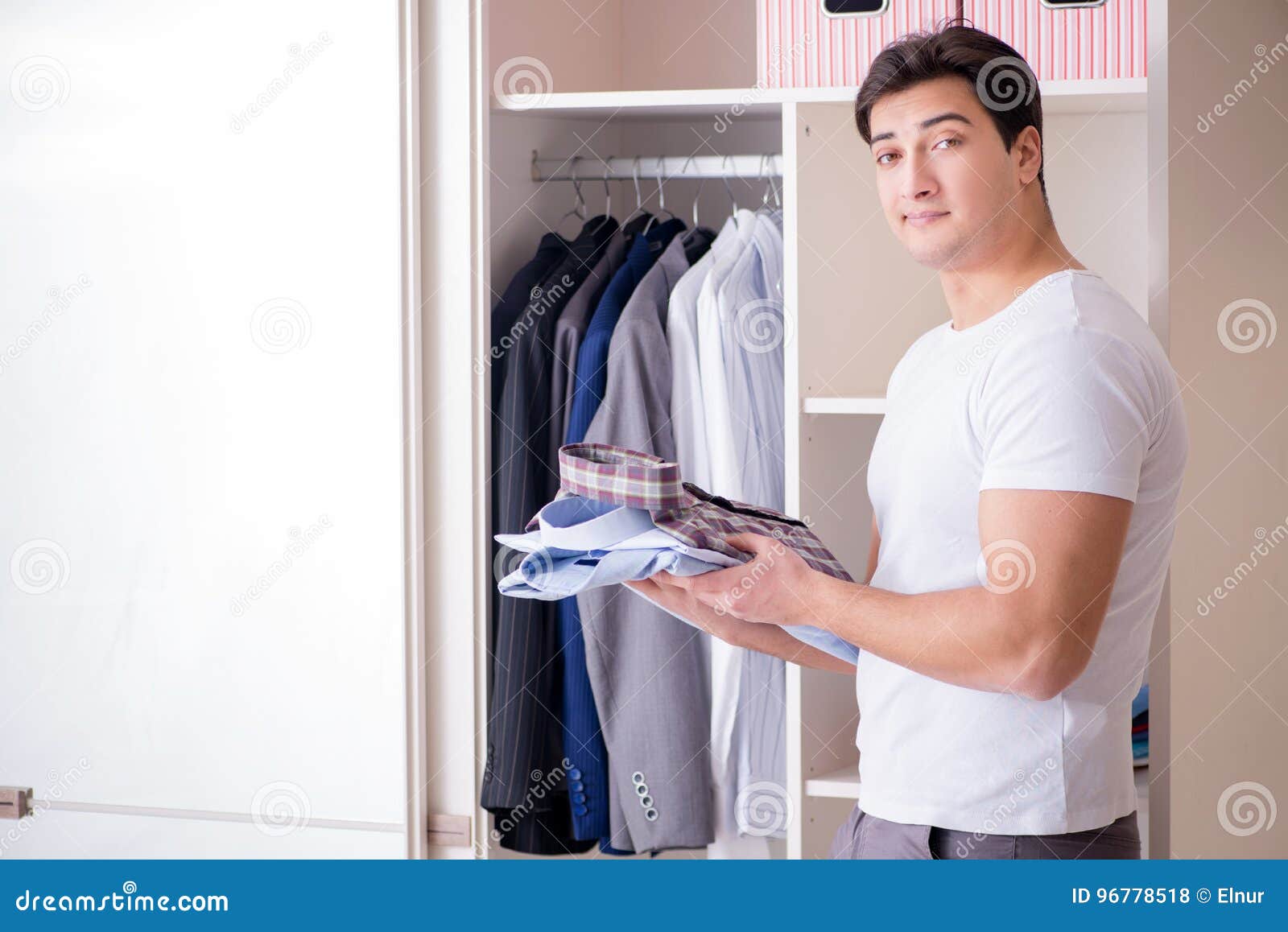 The Young Man Businessman Getting Dressed for Work Stock Photo - Image ...