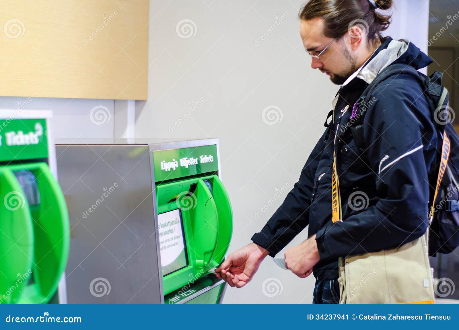 Young Man Buying Train Ticket Stock Image - Image of industrial ...