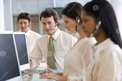 Young man in call center stock photo. Image of education - 2823016