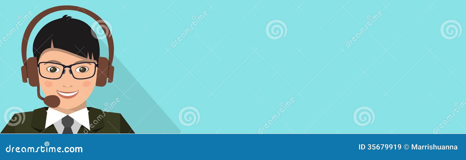 Young Man a Call Operator with Headset Stock Image - Image of online ...