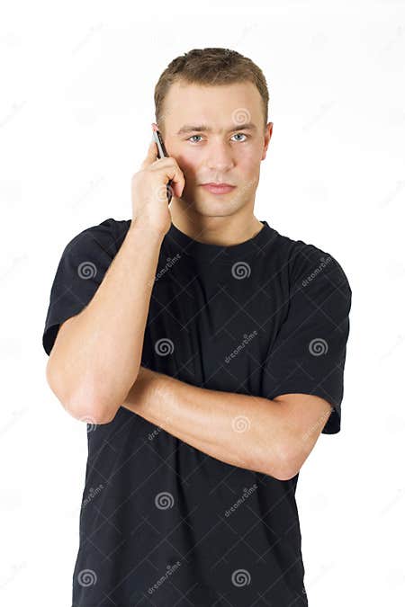 Young man calling stock photo. Image of conversation, confident - 8228026