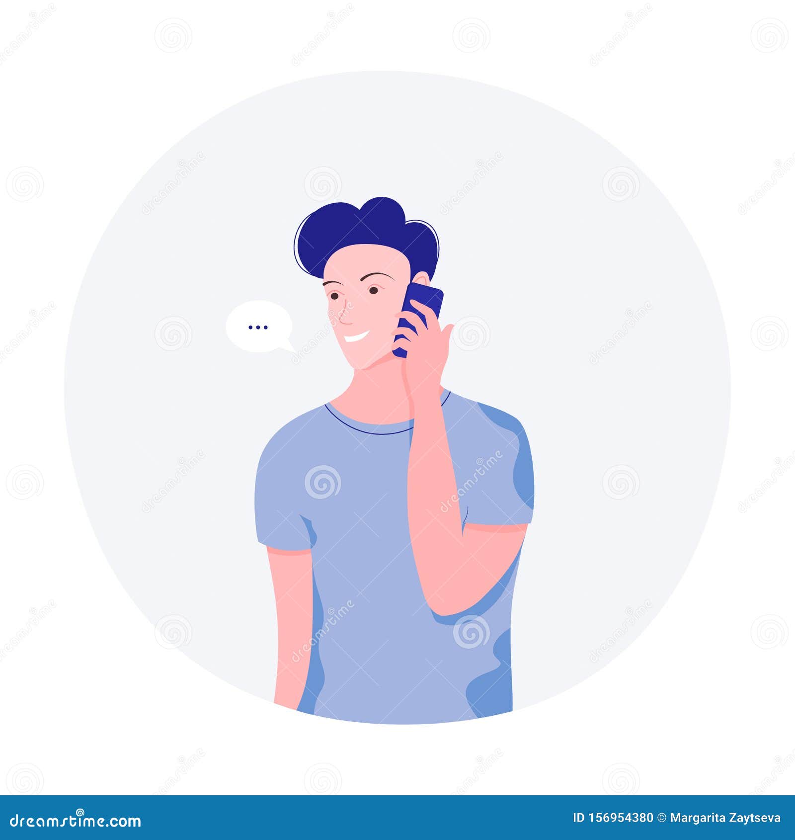 Young Man Calling Mobile Phone Stock Vector - Illustration of ...