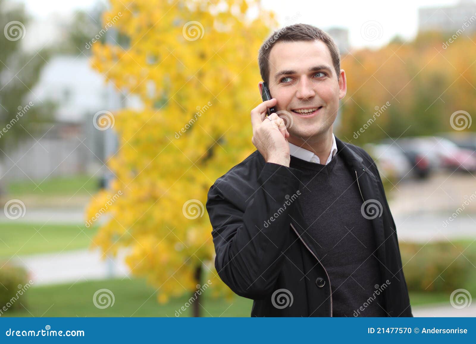 Young Man Calling by Phone in the Street Stock Photo - Image of mobile ...