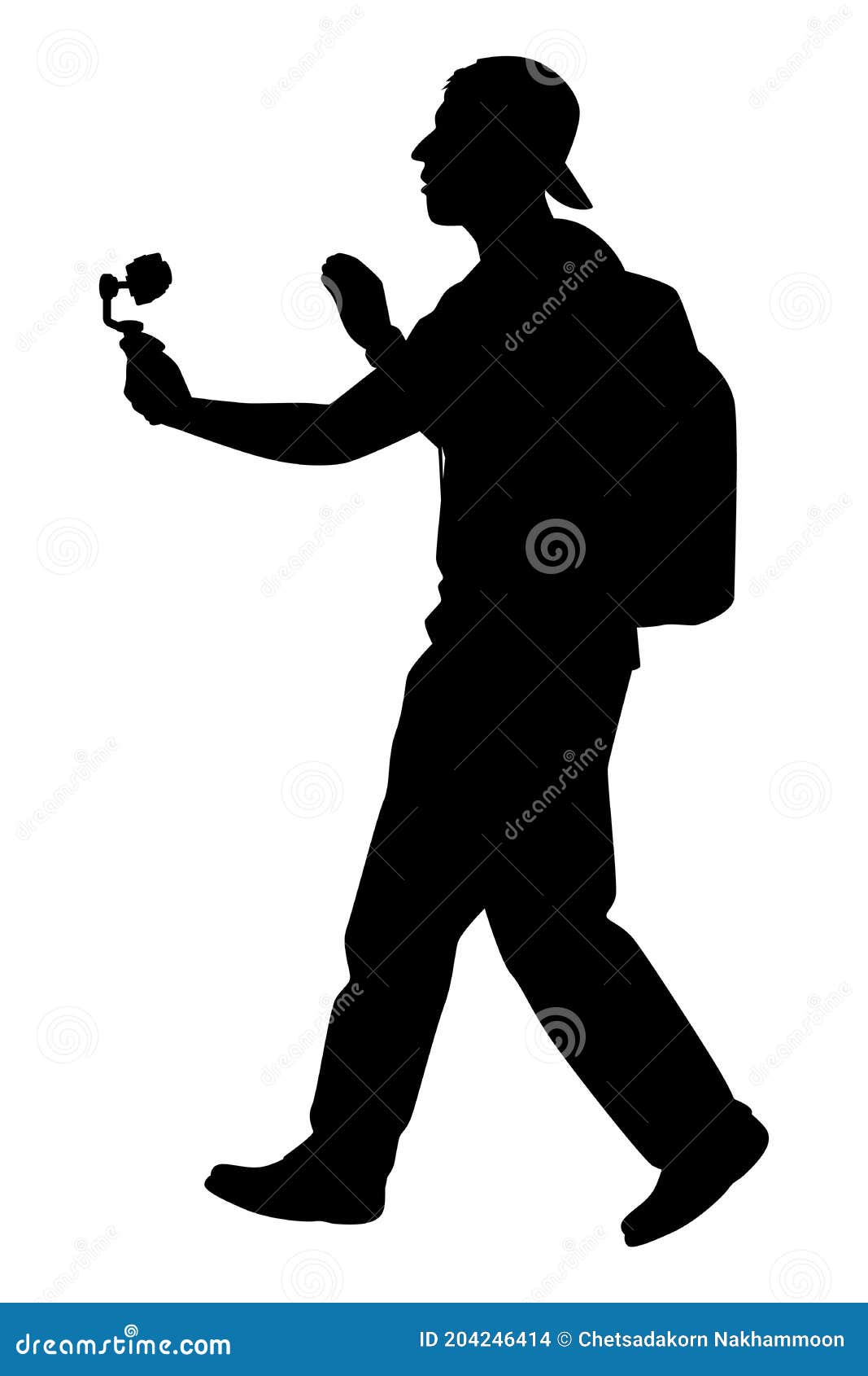 Camera Man Filming With Big Proffessional Video Camera Cartoon Vector ...