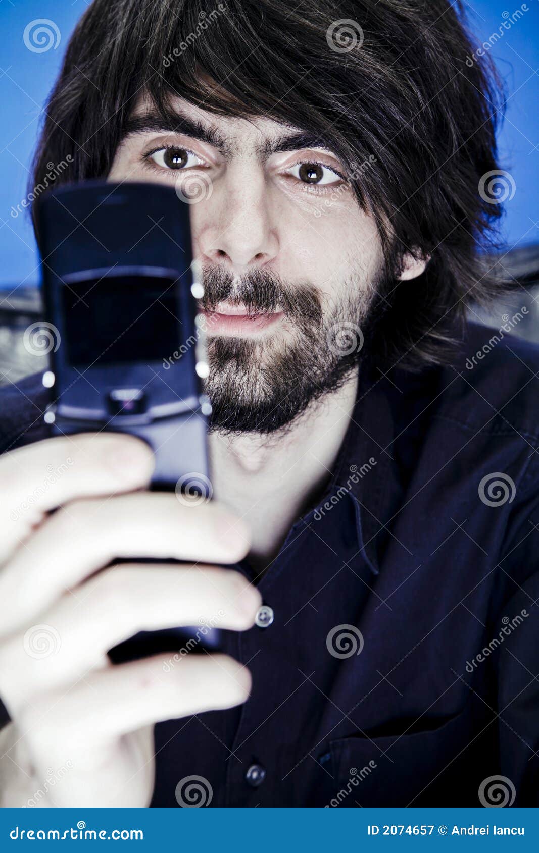 Young Man with Camera Phone Stock Image - Image of communication, adult ...