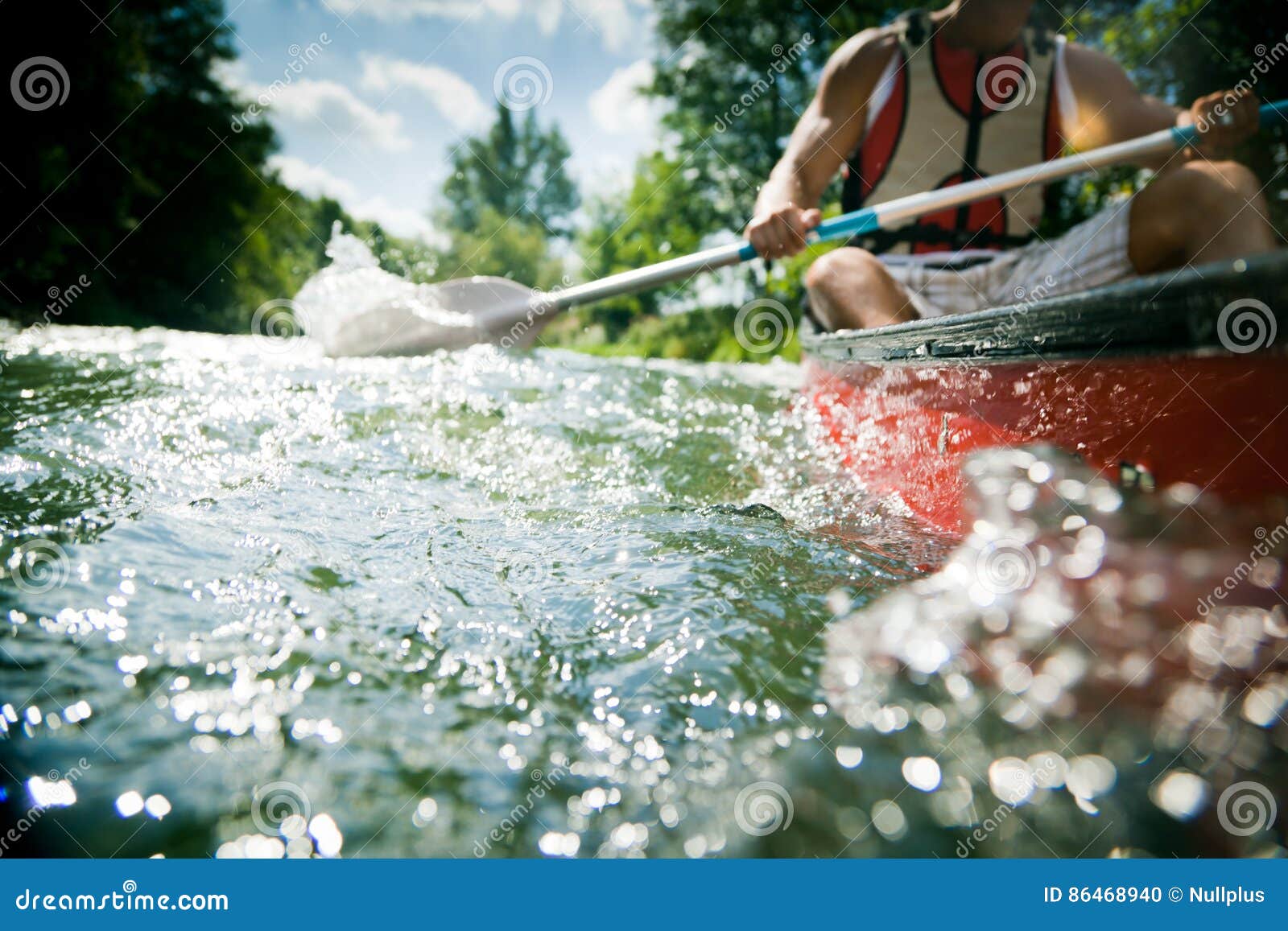 Young Man Canoeing stock photo. Image of intense, male - 86468940