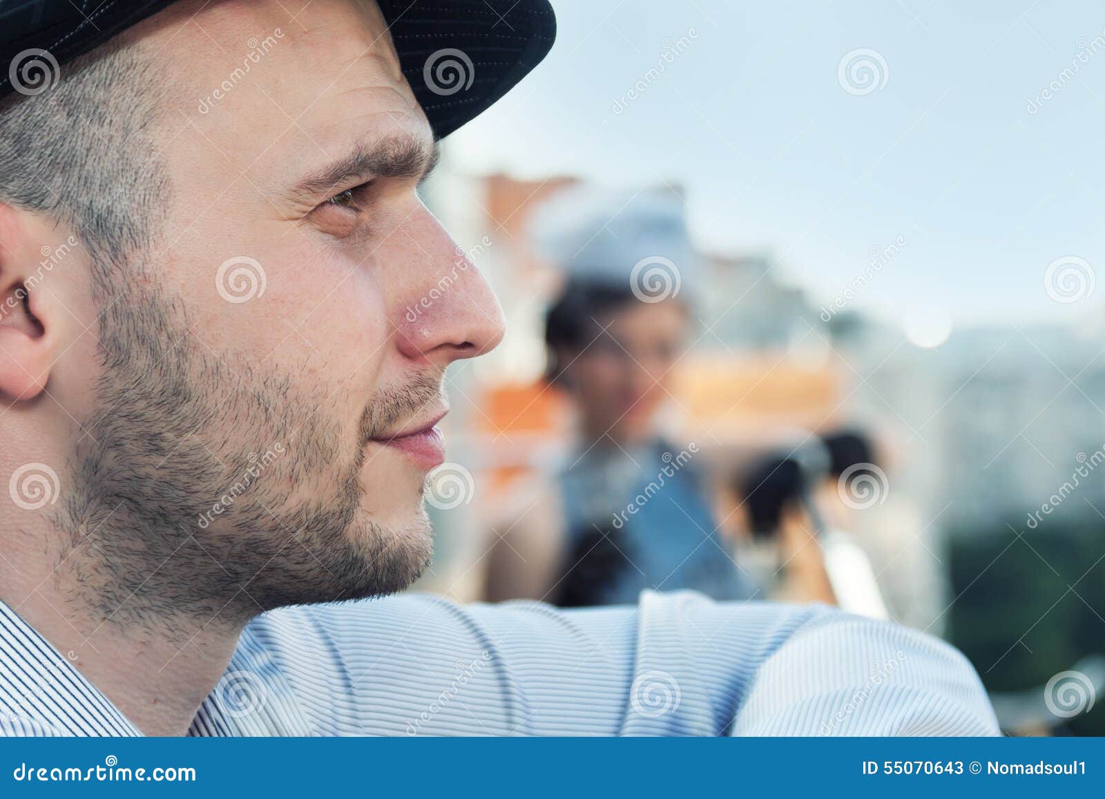 Young man in a cap stock image. Image of male, caucasian - 55070643