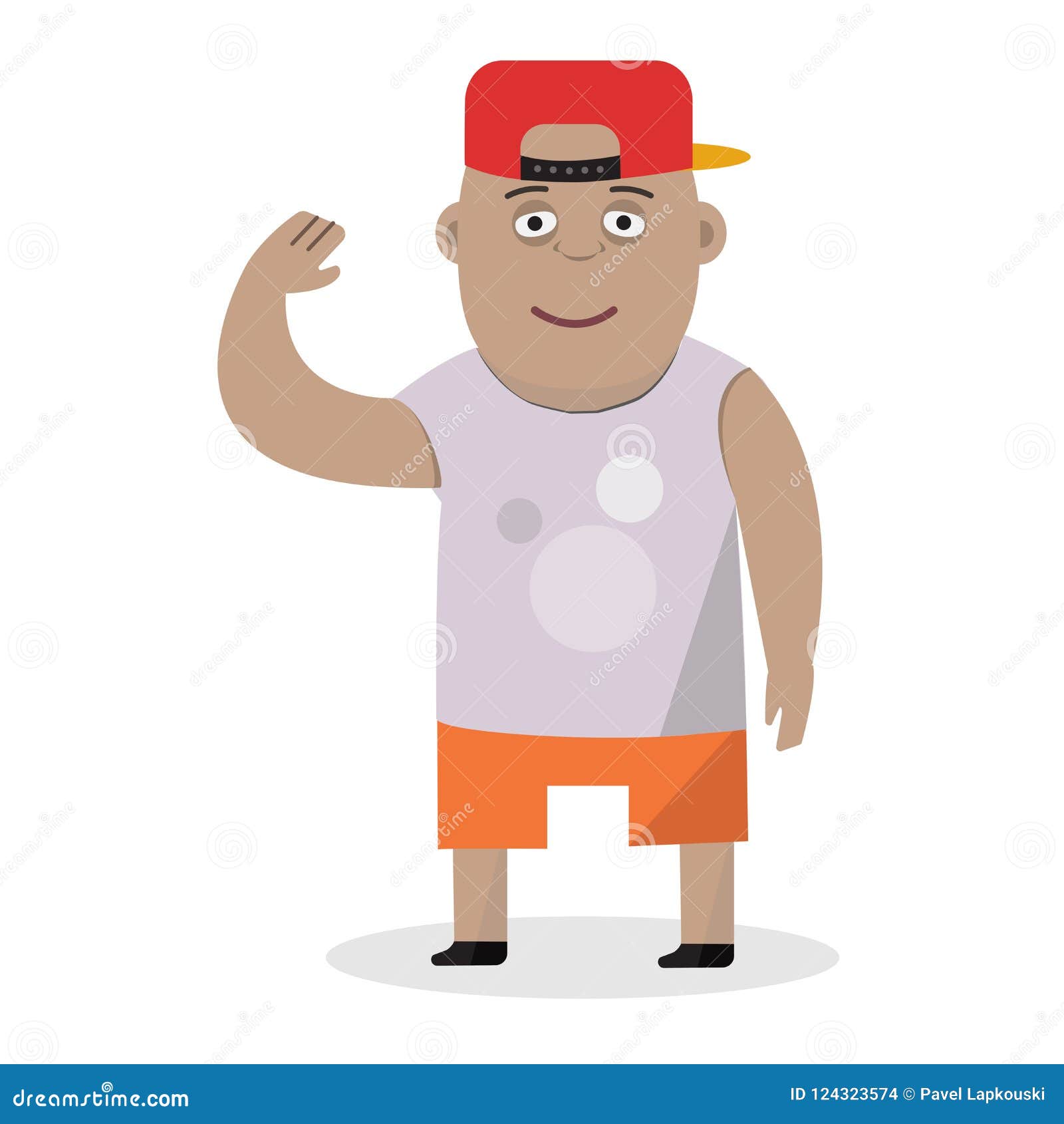 A Young Man in Cap. Vector Illustration of Smiling Guy. Stock Vector ...