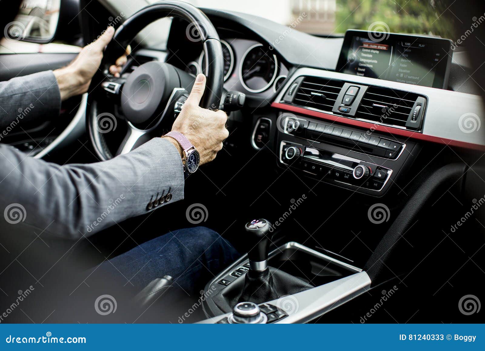 Young man in the car stock image. Image of interior, inside - 81240333