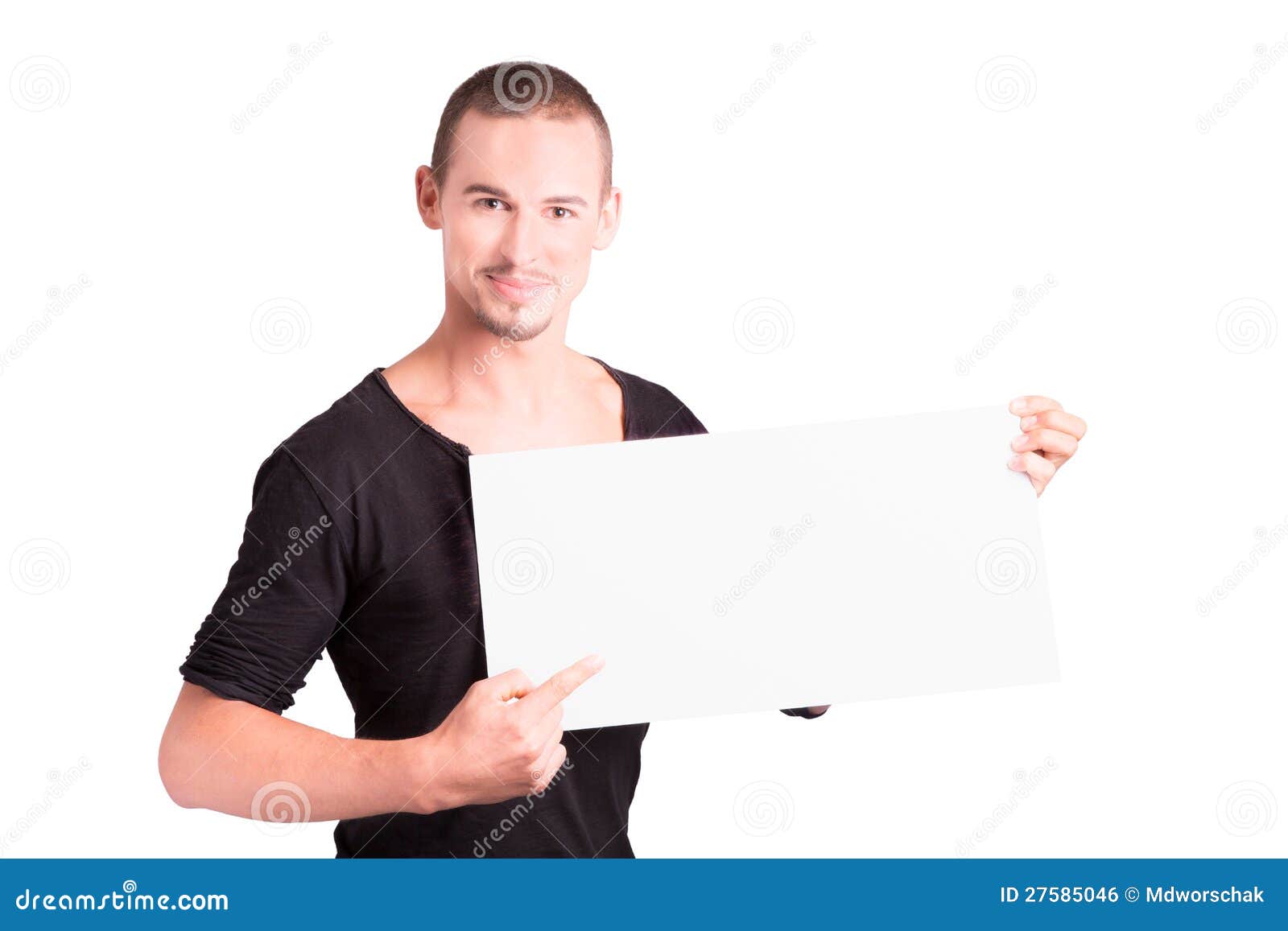 Young man with cardboard stock photo. Image of people - 27585046