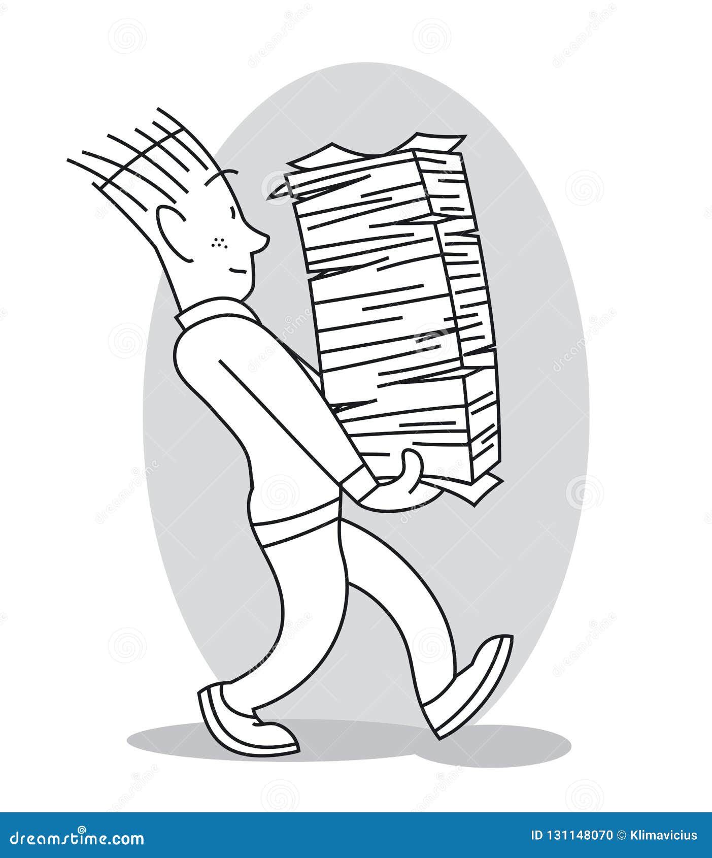 Young Man Carries a Large Stack of Papers Stock Vector - Illustration ... Young Man Carries a Large Stack of Papers Stock Vector - Illustration ...