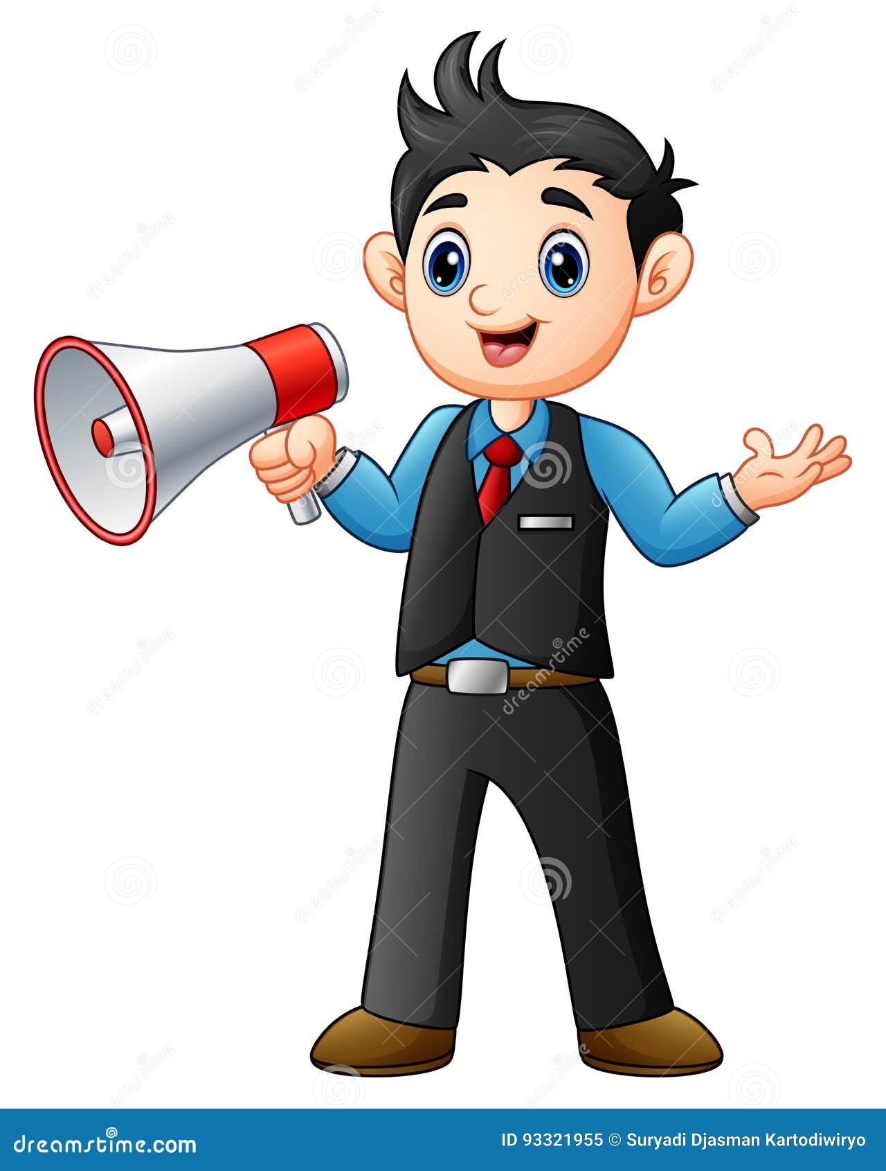 Young Man Cartoon Holding a Megaphone Stock Vector - Illustration of ...