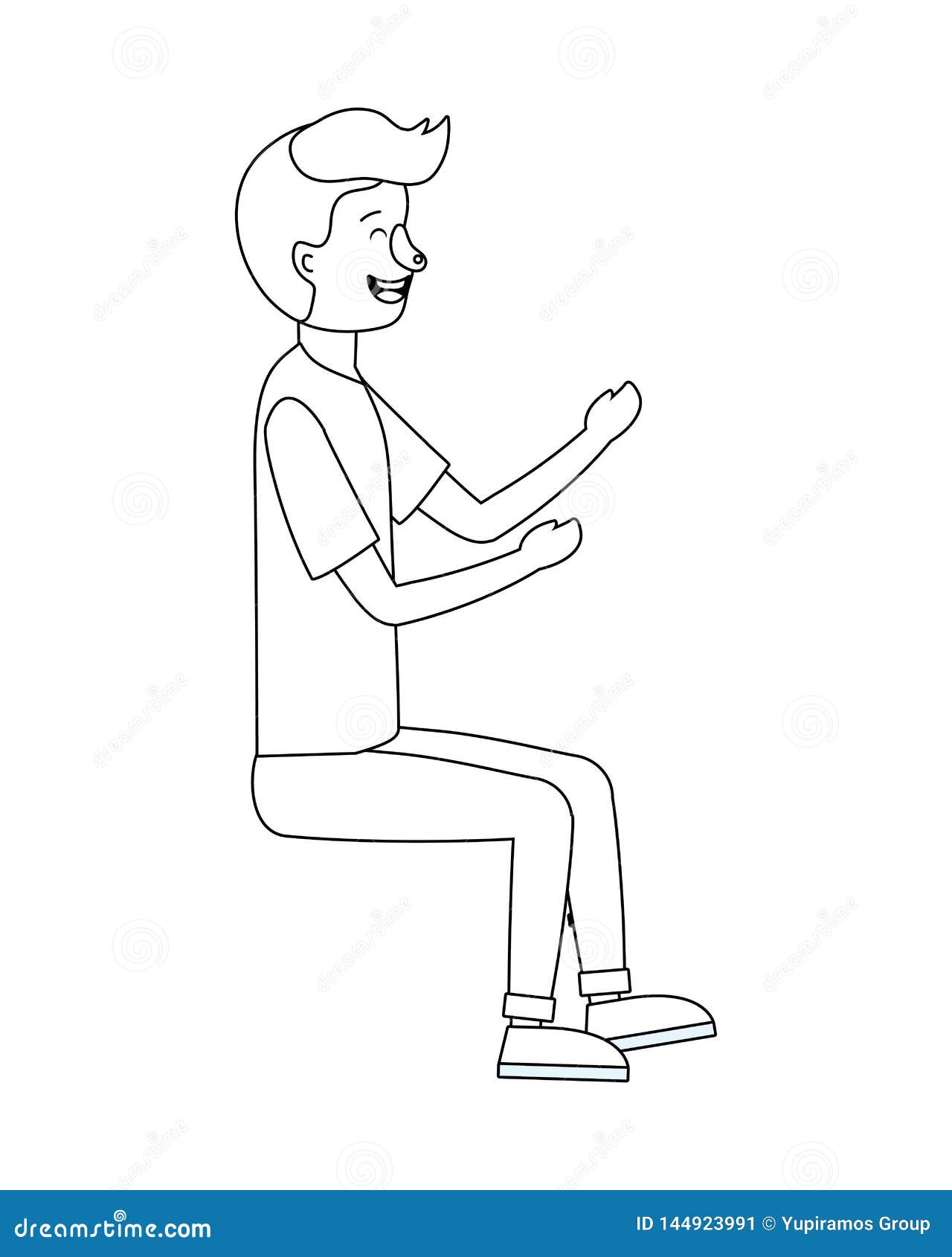 Young man cartoon stock vector. Illustration of white - 144923991