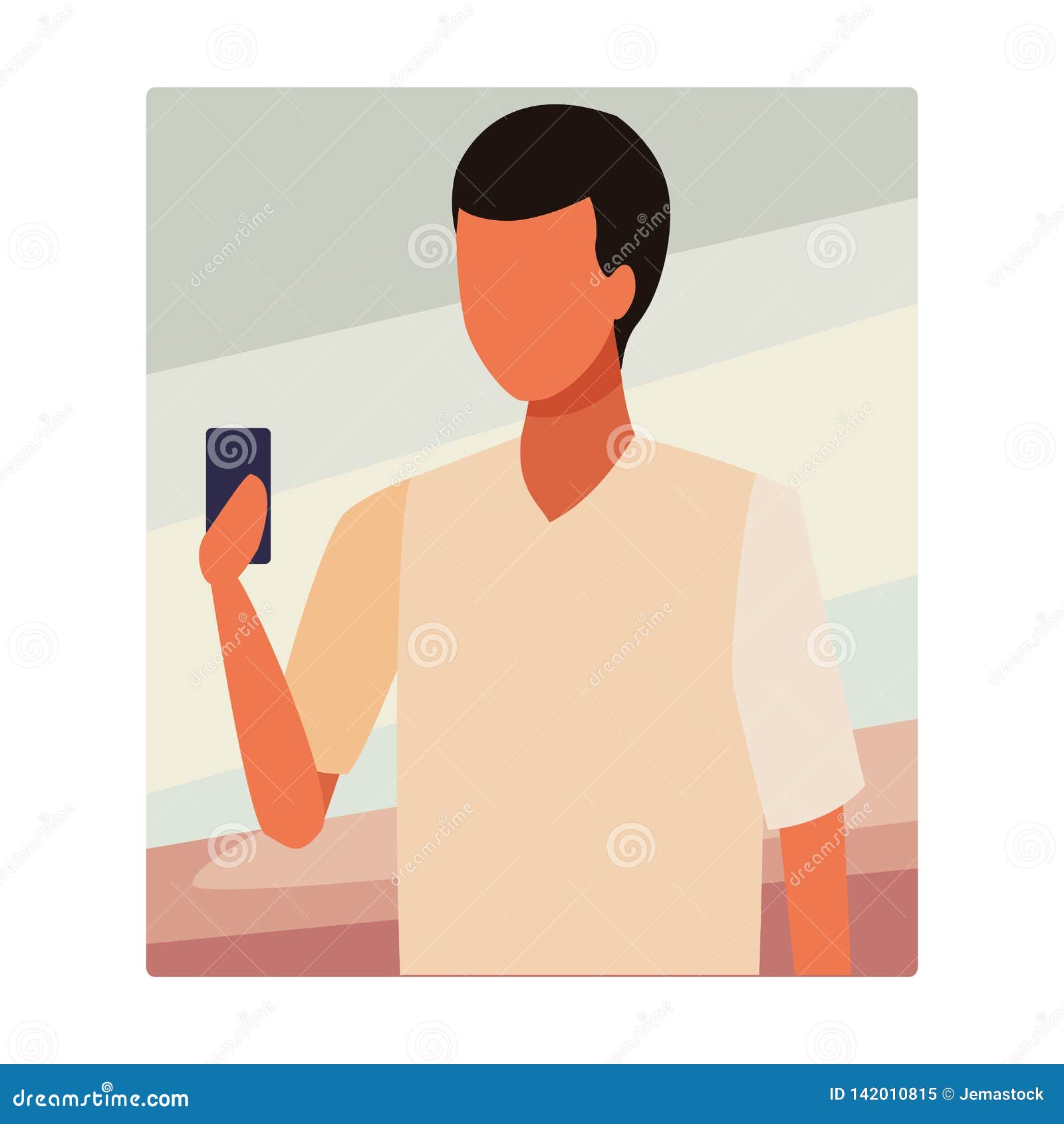 Young man cartoon stock vector. Illustration of model - 142010815