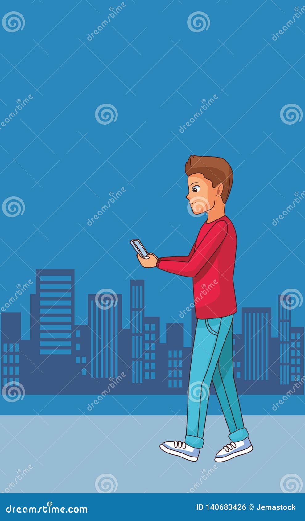 Young man cartoon stock vector. Illustration of design - 140683426