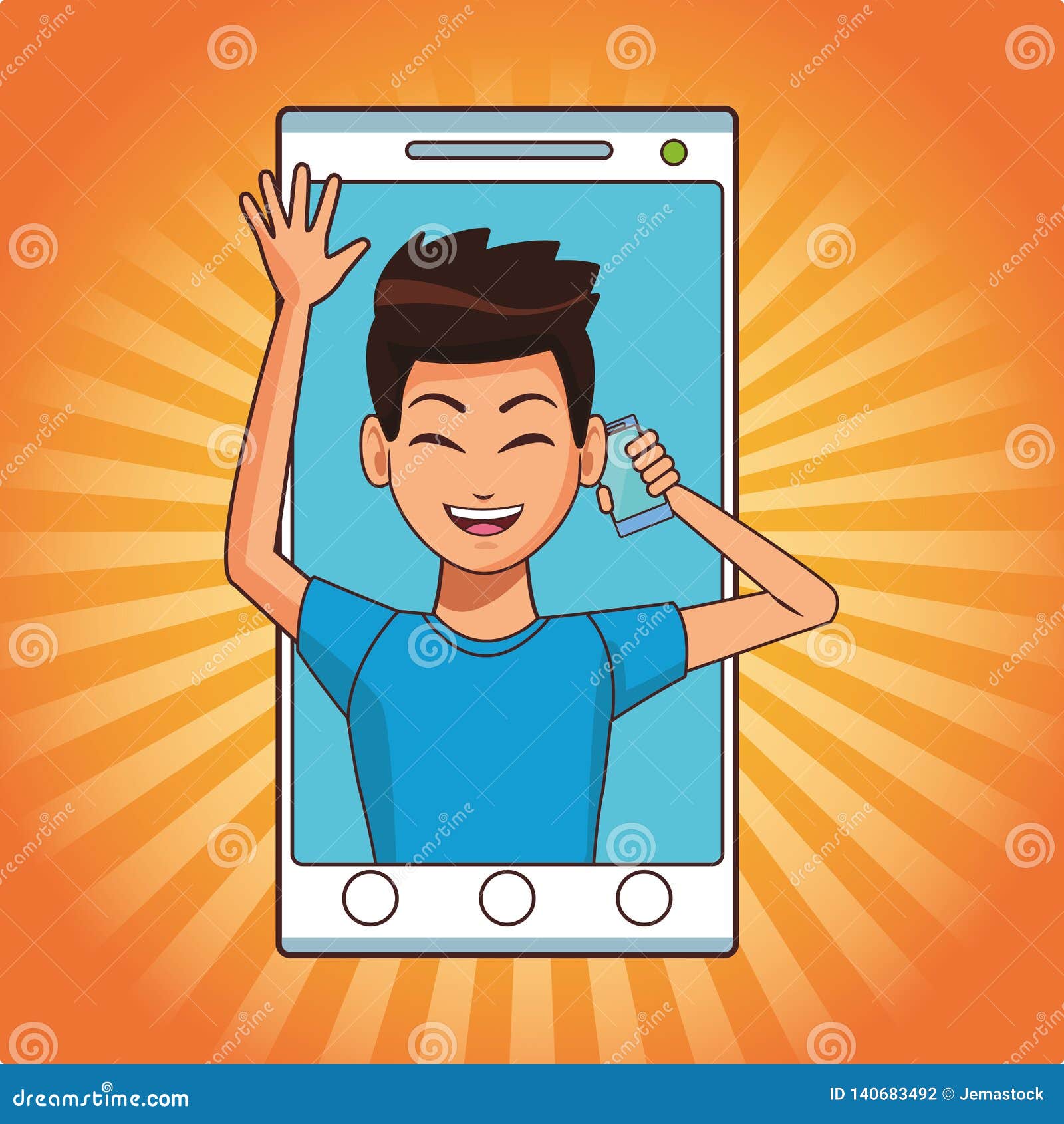 Young man cartoon stock vector. Illustration of person - 140683492