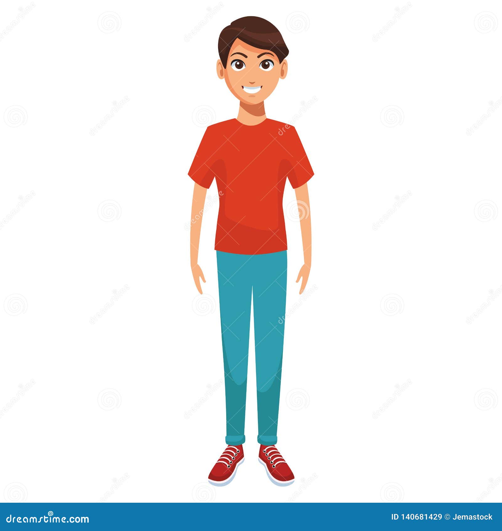 Young man cartoon stock vector. Illustration of model - 140681429