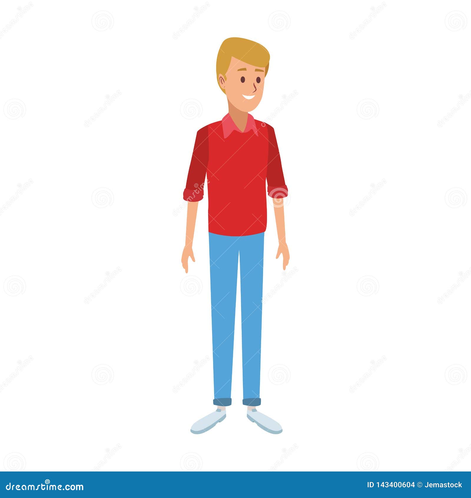 Young man cartoon stock vector. Illustration of sign - 143400604