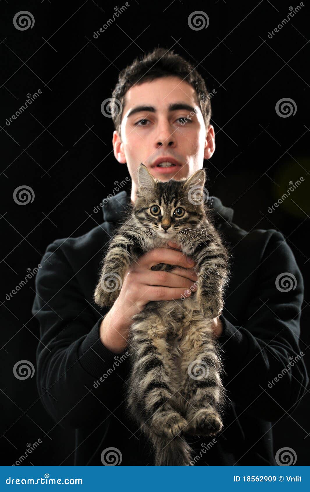 Young Man With Cat Royalty Free Stock Images - Image: 18562909