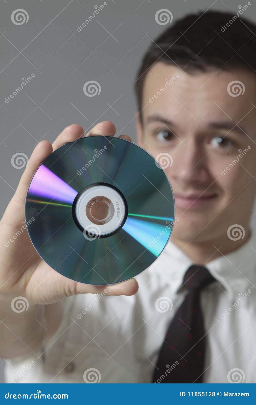Young man with cd stock photo. Image of music, attractive - 11855128