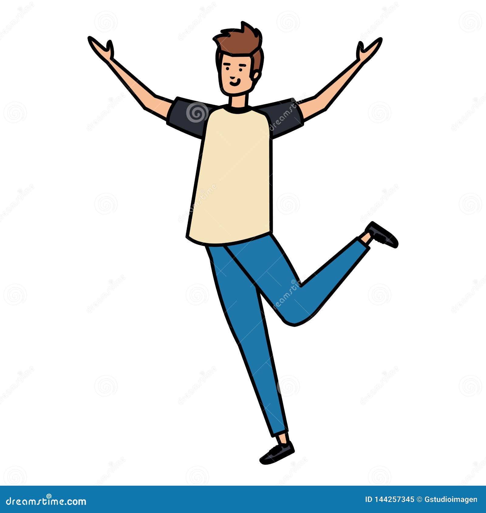 Young Man Celebrating Character Stock Vector - Illustration of isolated ...