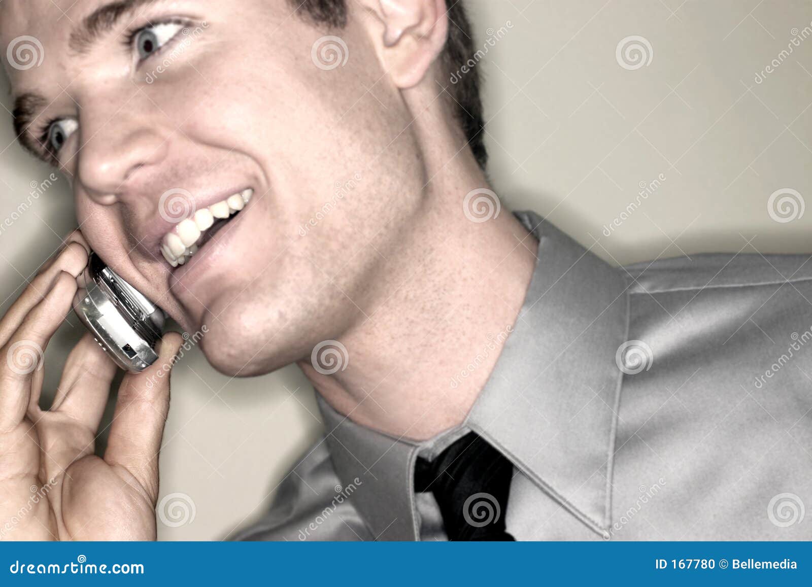 Young Man on Cell phone stock photo. Image of casual, wireless - 167780