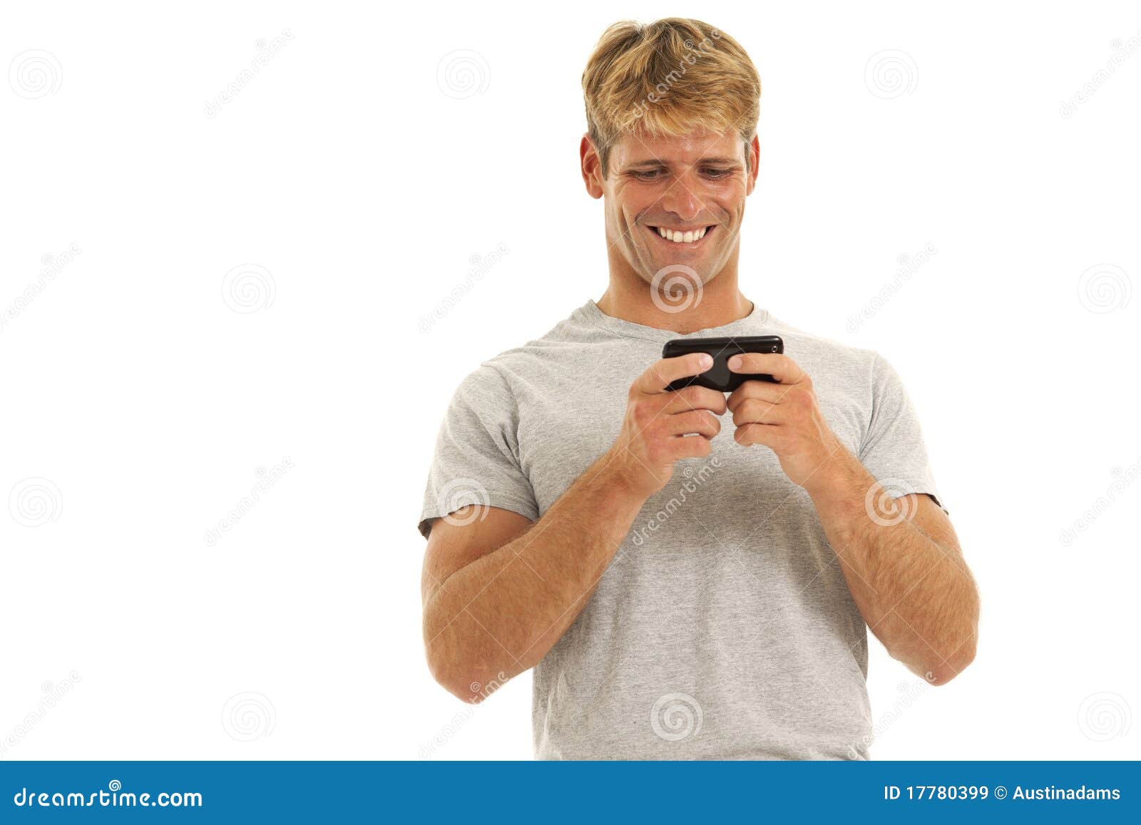 Young man on cell phone stock image. Image of smartphone - 17780399