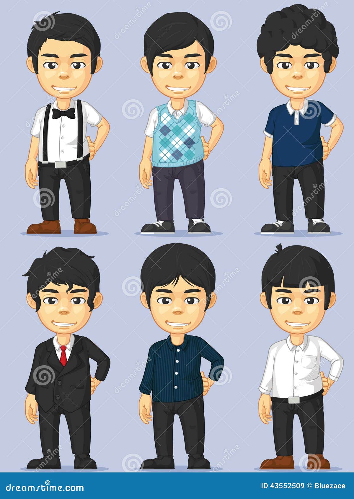 Young Man Character Set stock vector. Illustration of cartoon - 43552509