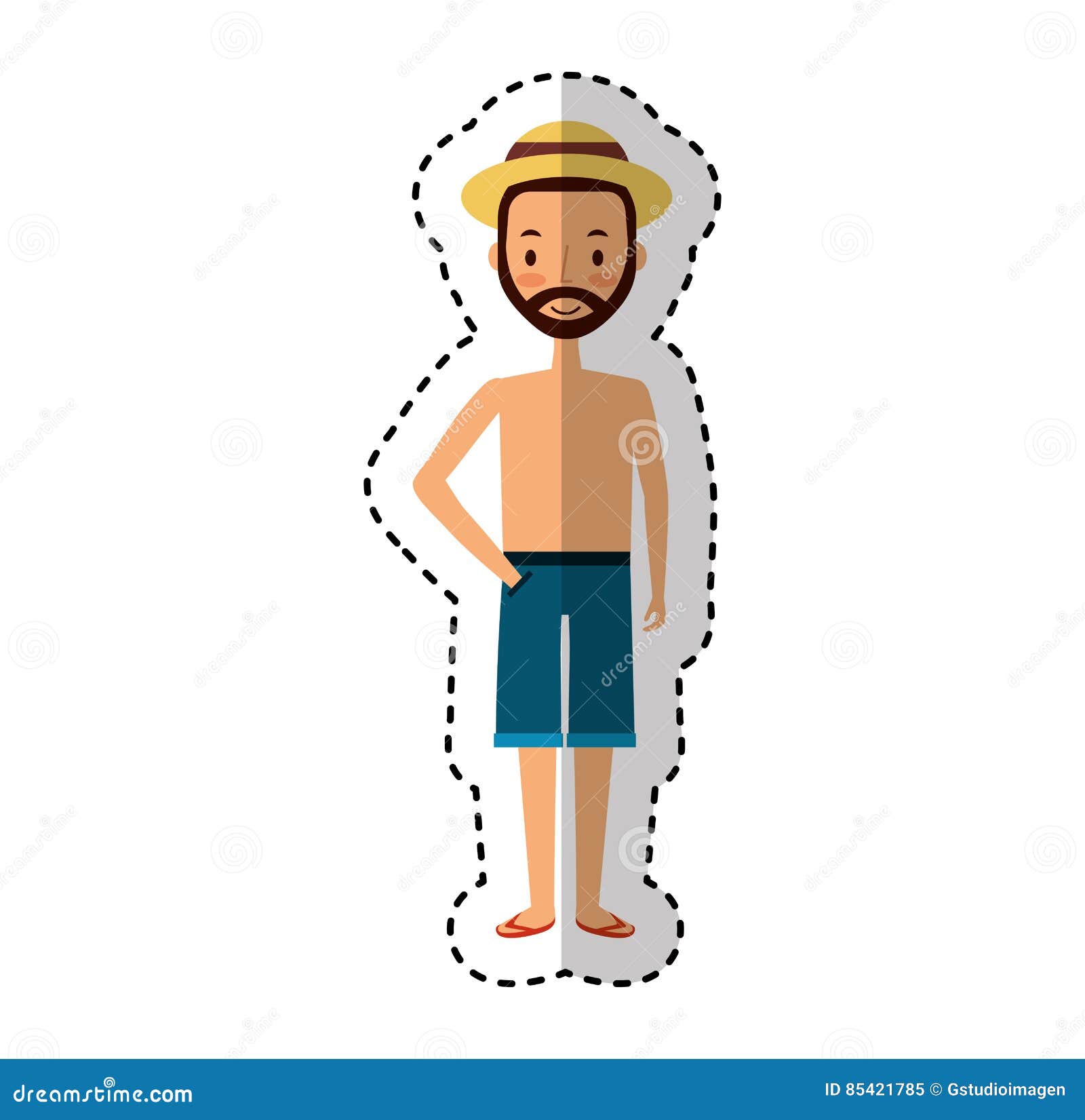 Young Man Character with Summer Clothes Stock Vector - Illustration of ...