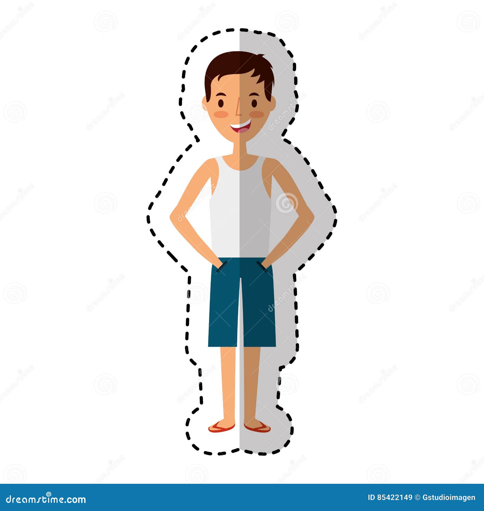 Young Man Character with Summer Clothes Stock Vector - Illustration of ...