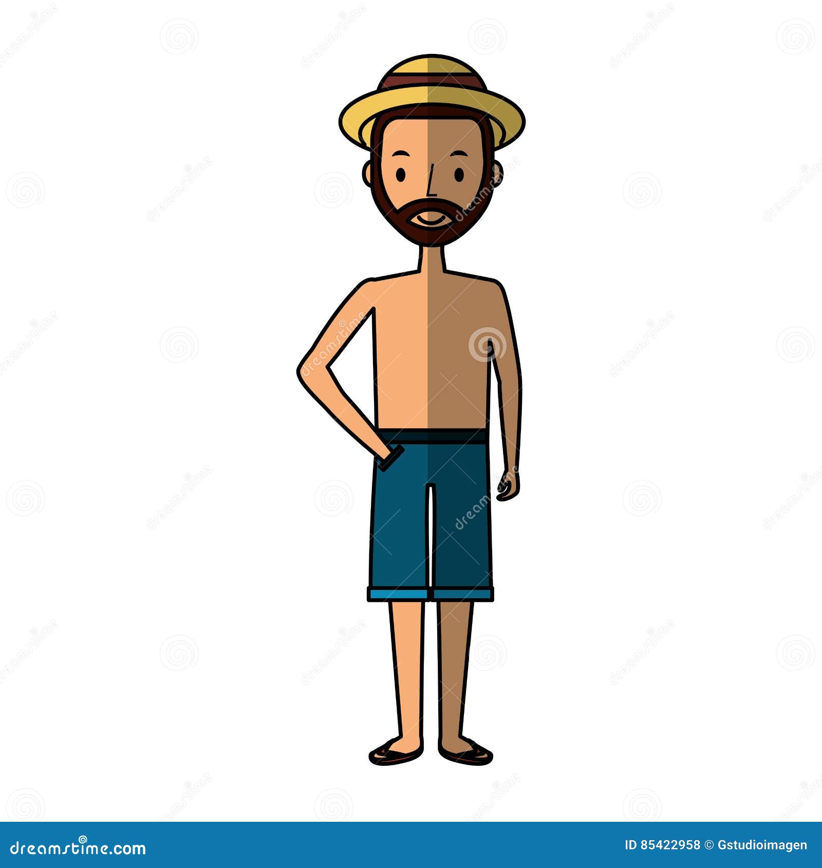 Young Man Character with Summer Clothes Stock Vector - Illustration of ...