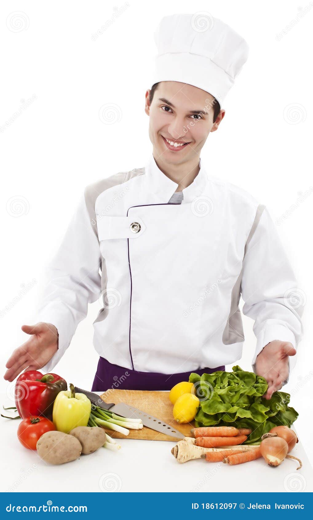 Young Man Chef, Fresh Vegetables Stock Image - Image of healthy ...