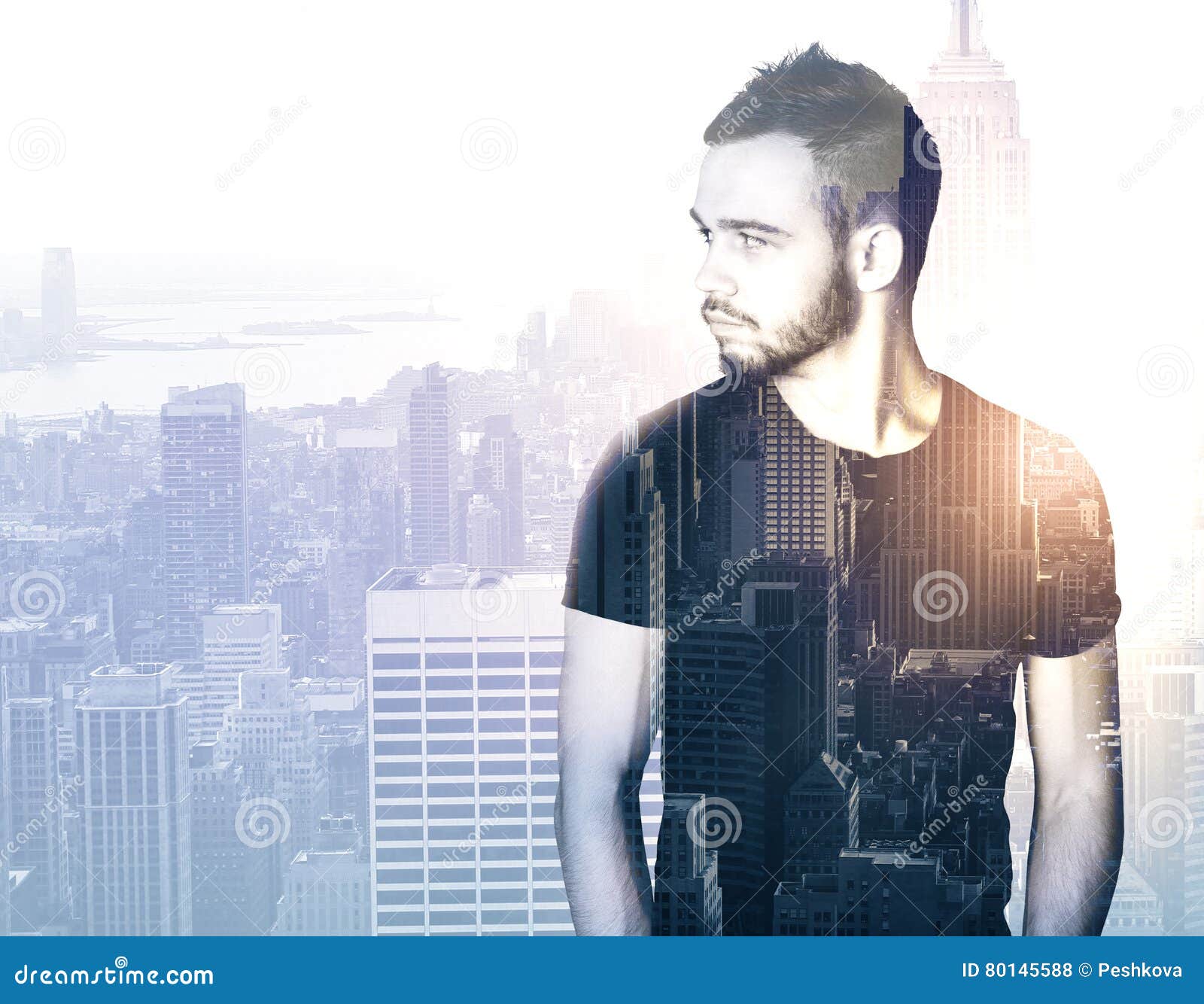 Young Man on City Background Stock Photo - Image of portrait, physics ...